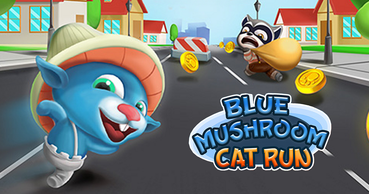 Blue Mushroom Cat Run - Free online games on Bgames.com!