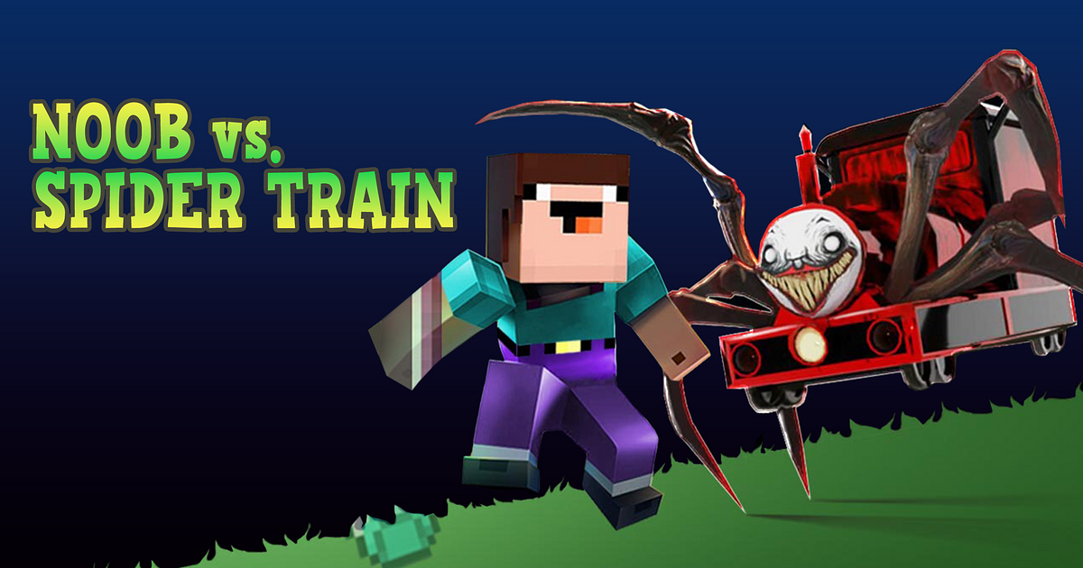 Noob vs Spider Train - Free online games on Bgames.com!